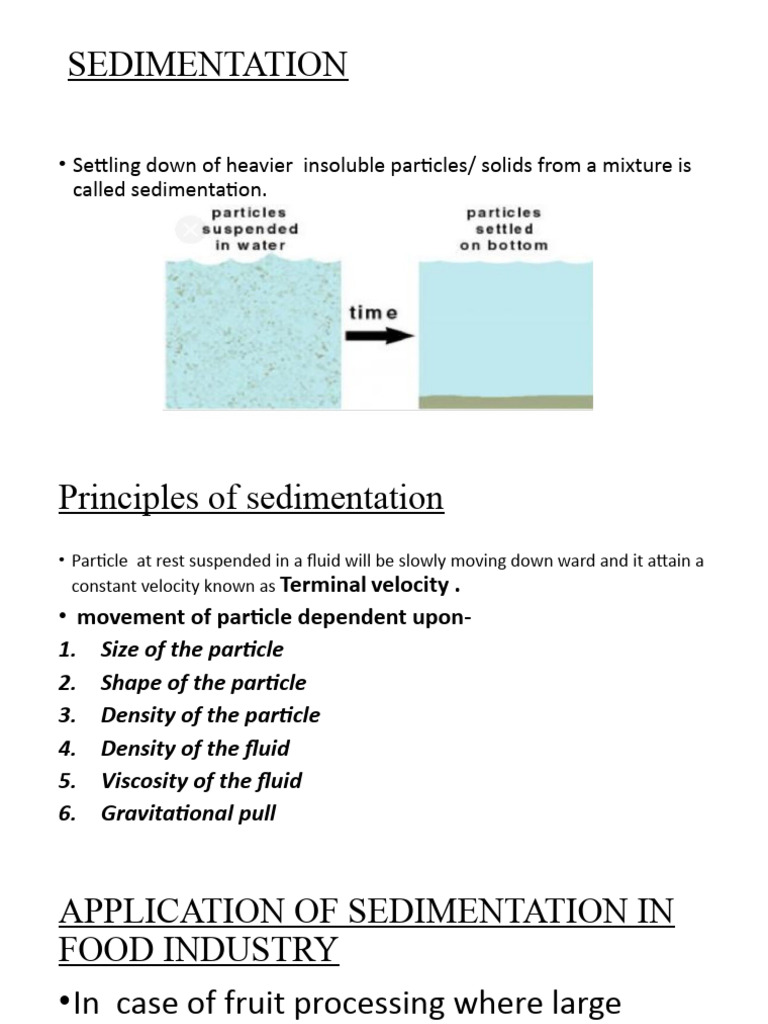Food Processing Technology - Sedimentation | PDF | Centrifugation | Centrifuge