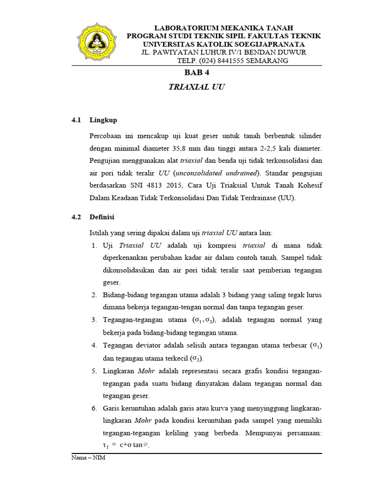 !modul Triaxial Uu | PDF