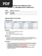 2.7.6 Packet Tracer - Implement Basic Connectivity | PDF | Command Line Interface | Ip Address