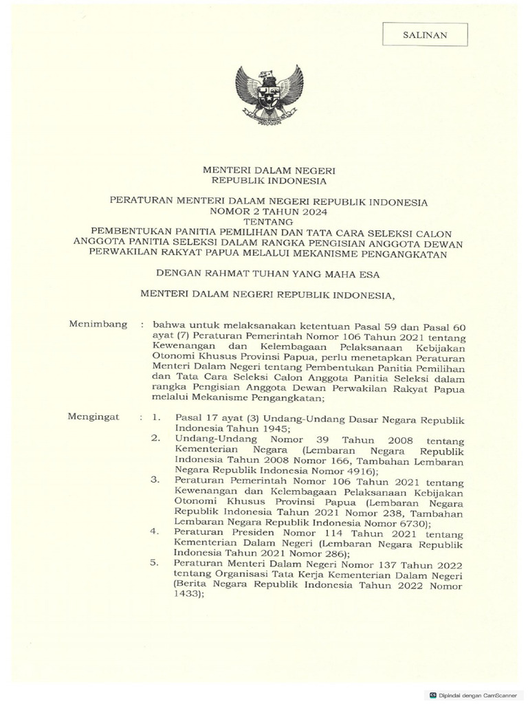 Permendagri Nomor 2 Tahun 2024 | PDF Permendagri Nomor 2 Tahun 2024 | PDF