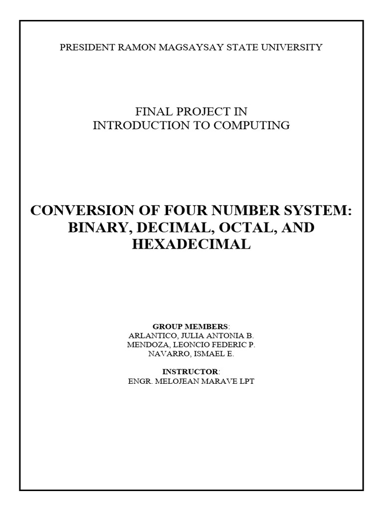 Binary, Octal, Decimal, Hexadecimal | PDF | Computing | Computer Science