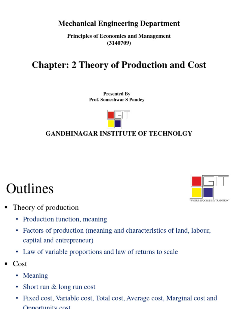 PEM Unit-2 | PDF | Production Function | Cost