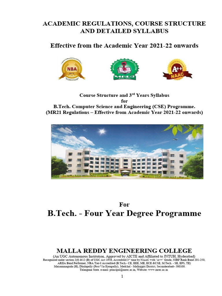 B.Tech CSE Course Structure | PDF | Cloud Computing | Computer Network