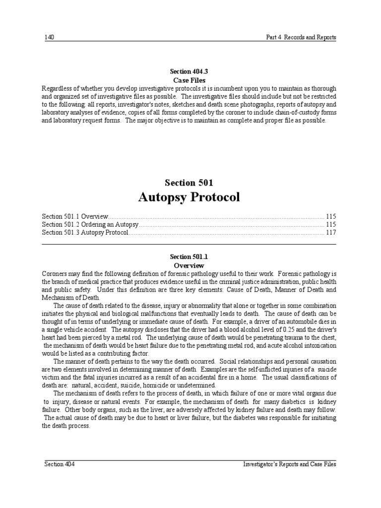 Forensic Autopsy Protocol | PDF | Coronary Circulation | Autopsy