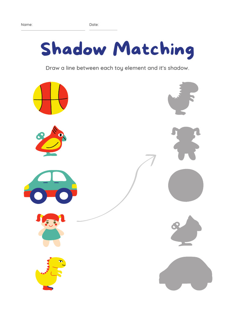 Shadow Matching Toys Worksheet | PDF