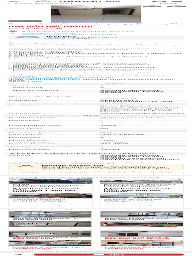 Mutiara Court 3BR Apartment for Rent | PDF | Home | Buildings And ...