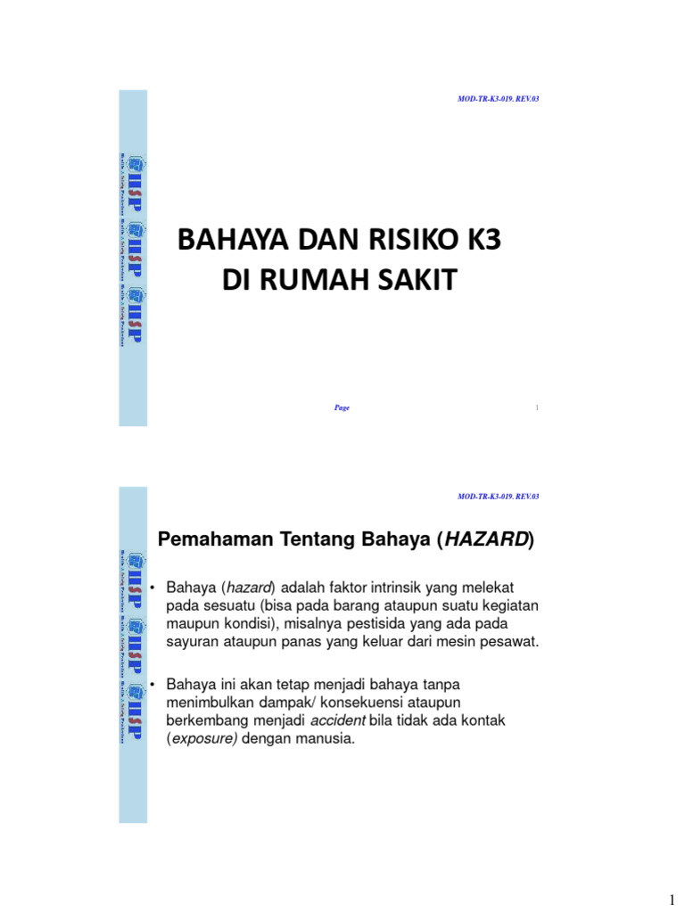 Bahaya Dan Risiko K3 RS Rev 03 | PDF