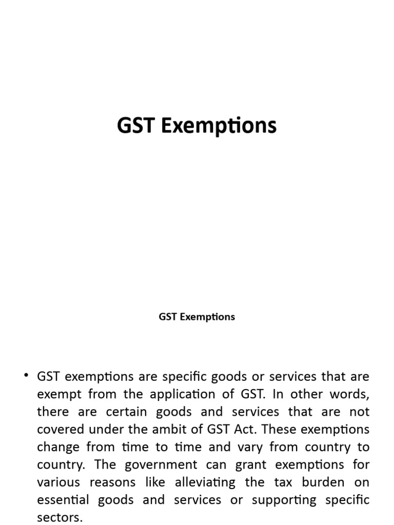 Understanding GST Exemptions | PDF | Value Added Tax | Tax Exemption