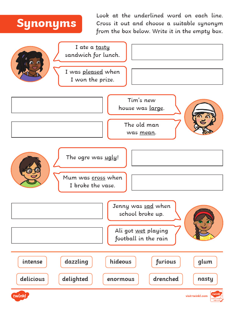 T2 E 110 Replacing Synonyms Worksheet - Ver - 1 | PDF