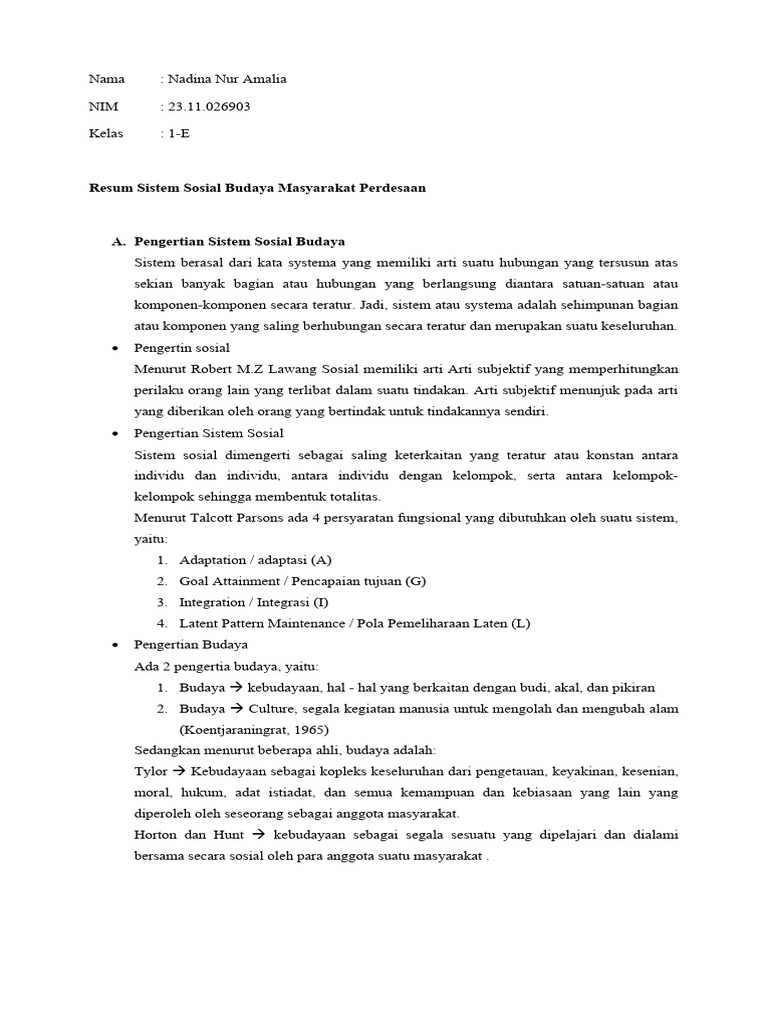 Resume Sosial Budaya | PDF | Ilmu Sosial Resume Sosial Budaya | PDF | Ilmu Sosial