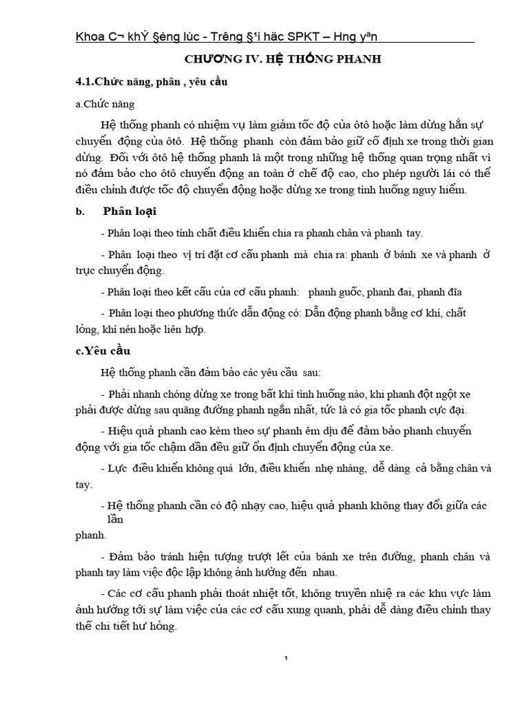Hệ Thống Phanh - 378351 | PDF
