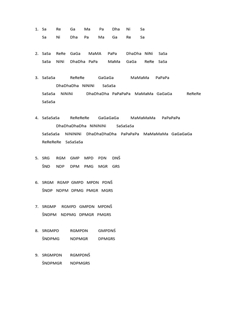 Sa Re Ga Ma Pa Dha Ni Sa | PDF