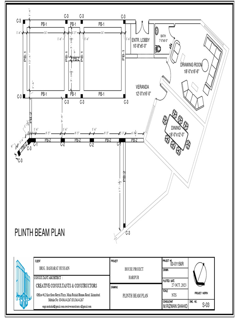 S-03 Plinth Beam Plan | PDF