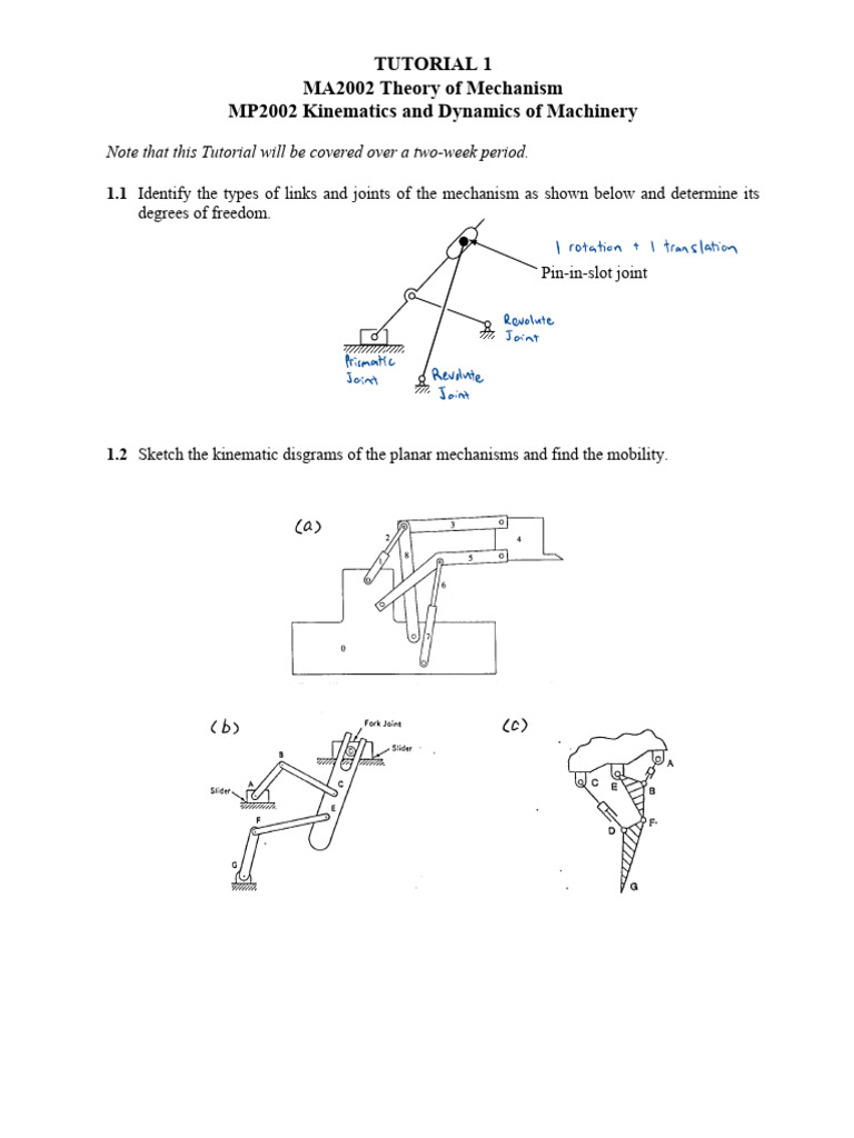 Ma2002 Tut - 1 | PDF | Machines | Applied And Interdisciplinary Physics