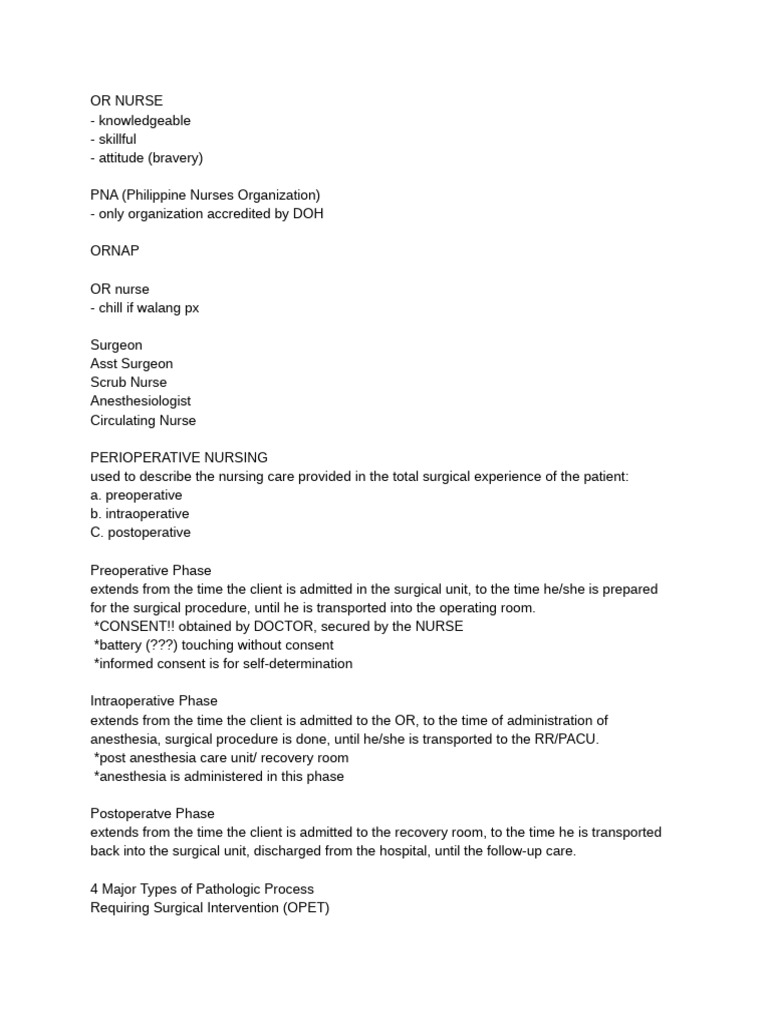 Operating Room Nursing | PDF | Personal Protective Equipment | Surgery