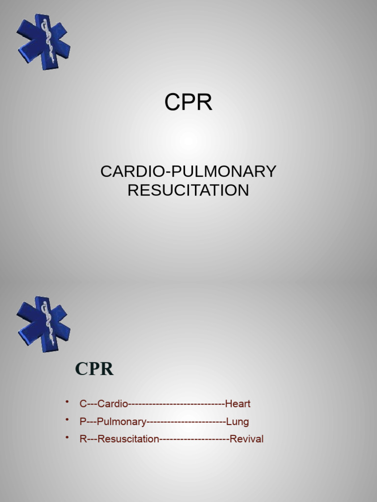 CPR PPT Final | Download Free PDF | Cardiopulmonary Resuscitation ...