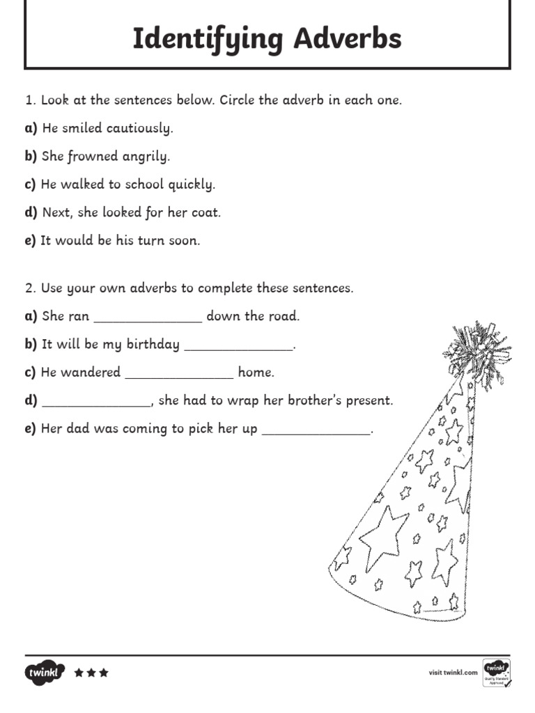Higher Ability Identifying An Adverb Differentiated Activity Sheets ...