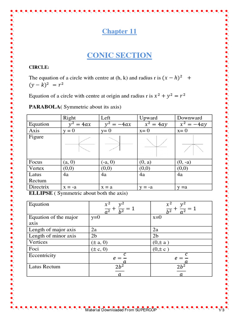 Chapter 11 Conic Sections | PDF | Ellipse | Euclidean Plane Geometry