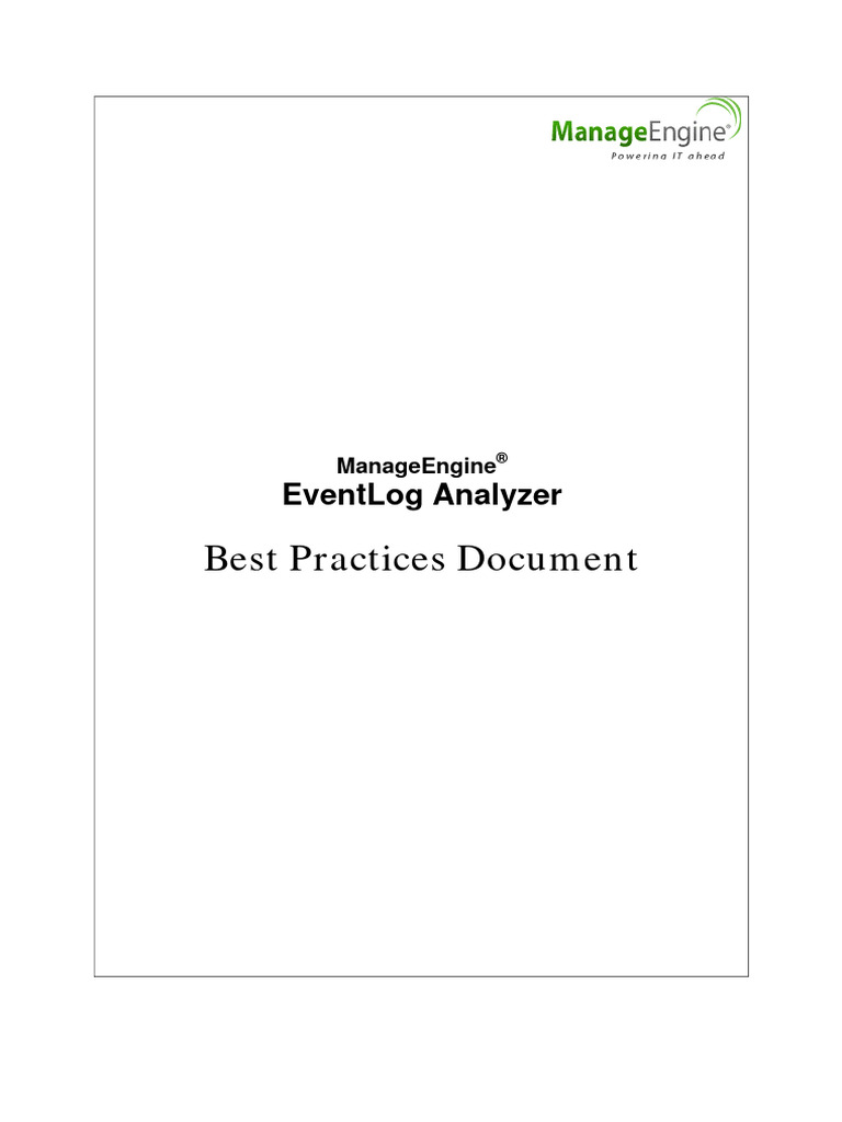 Best Practices Document: Eventlog Analyzer | PDF | Computer Data Storage | Superuser