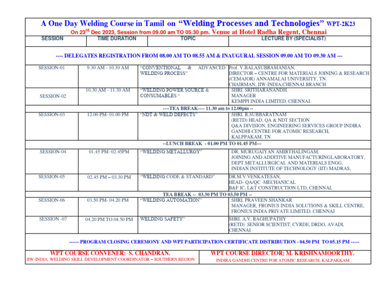 WPT New Time Schedule | PDF | Engineering