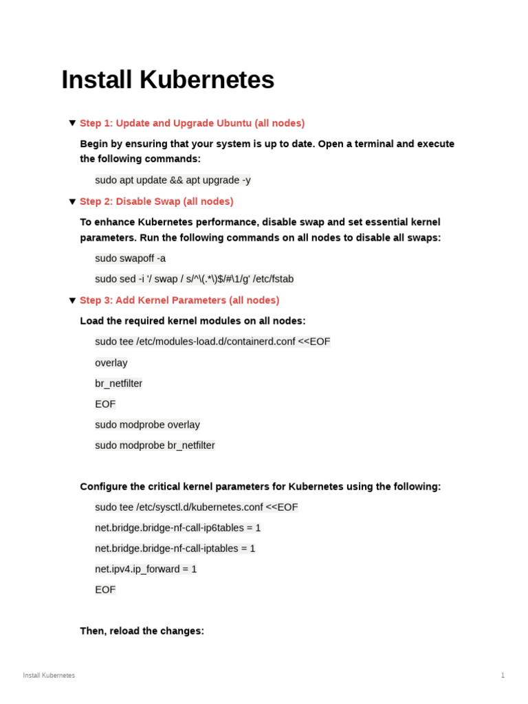 Kubernetes Installation Guide | PDF | Information Technology Management ...
