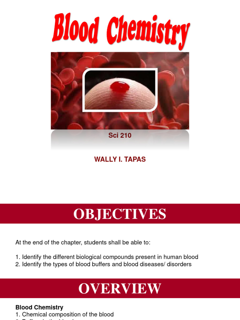 Blood Chemistry | PDF | Blood | Human Body
