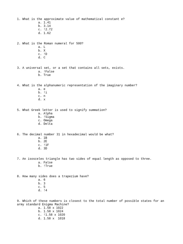 Math and Pop Culture Quiz Questions | PDF | Numbers | Mathematics