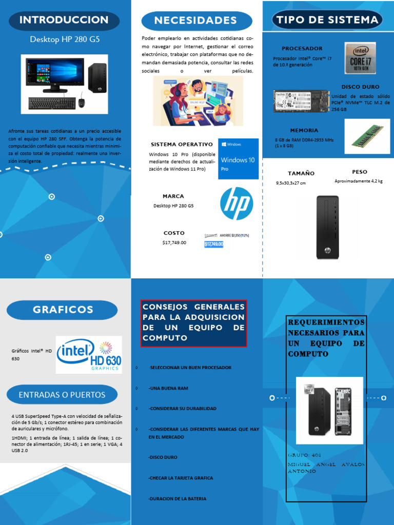 Triptico Recuperacion Miguel Angel Avalos Antonio 401 | PDF | Microprocesador | USB