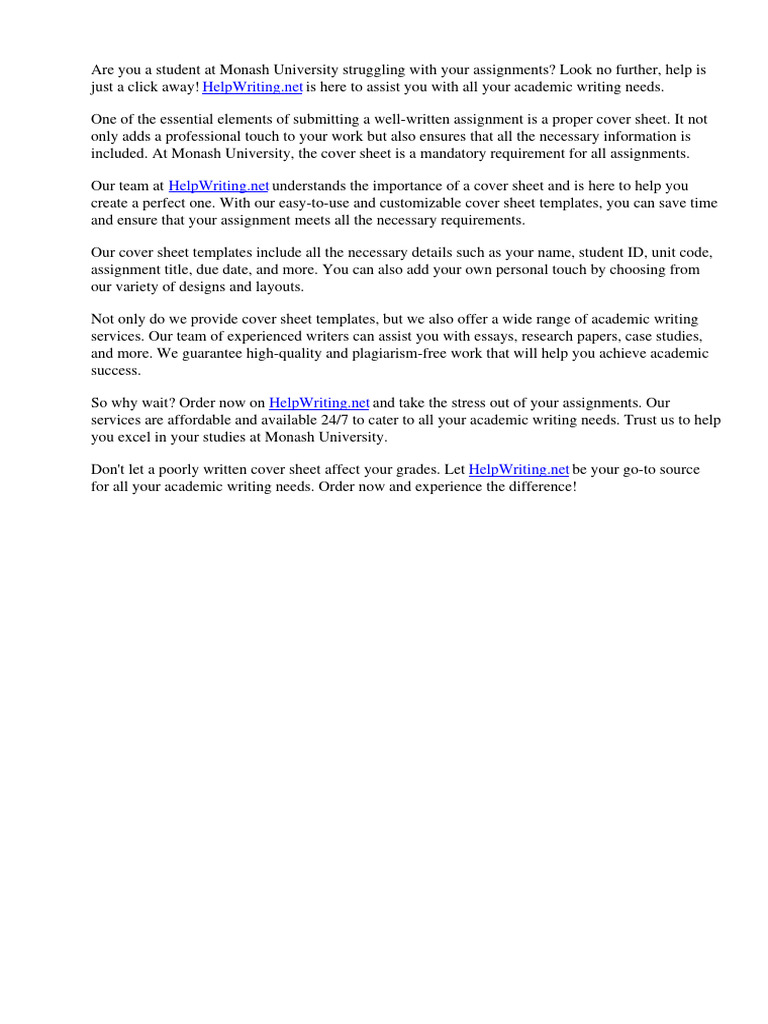 Monash Assignment Cover Sheet | PDF | Thesis | Engineering