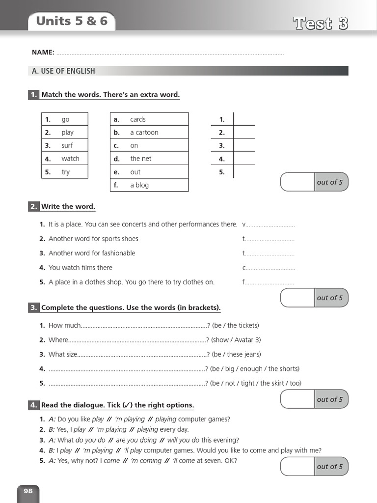 K Test 3 Units 5-6 | PDF | Fashion | Clothing