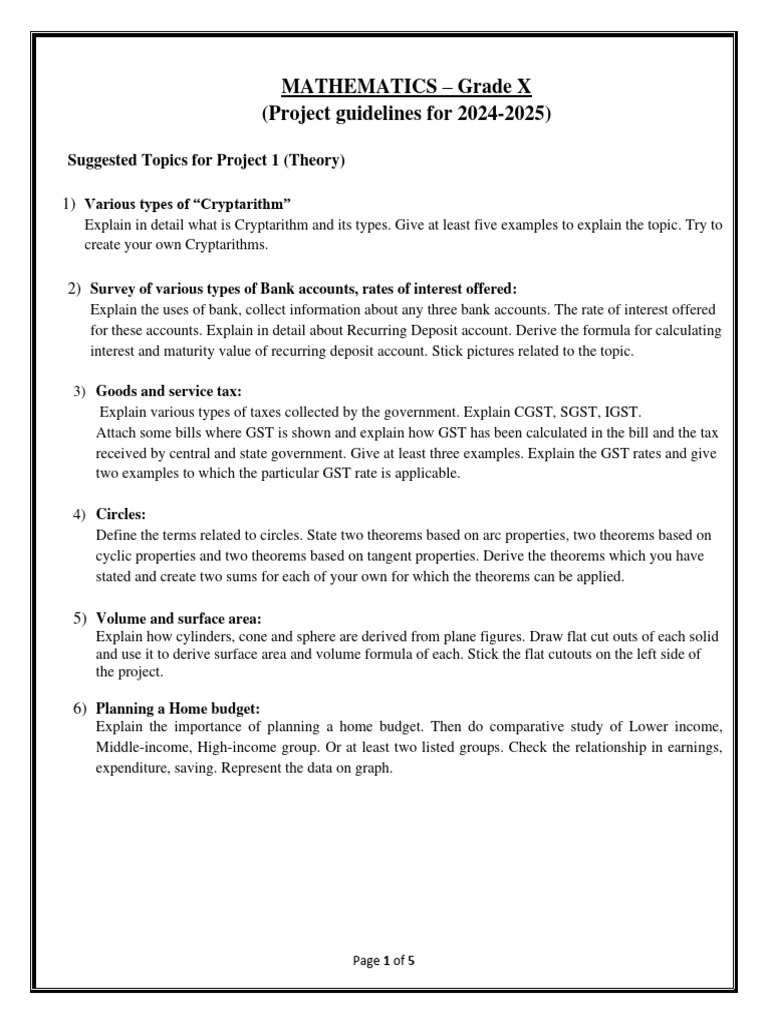 Math Guidelines | PDF | Area | Mathematics