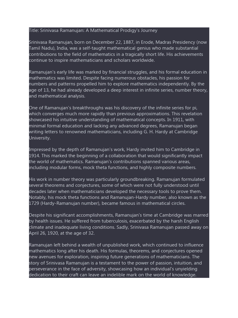 Essay | PDF | Mathematics