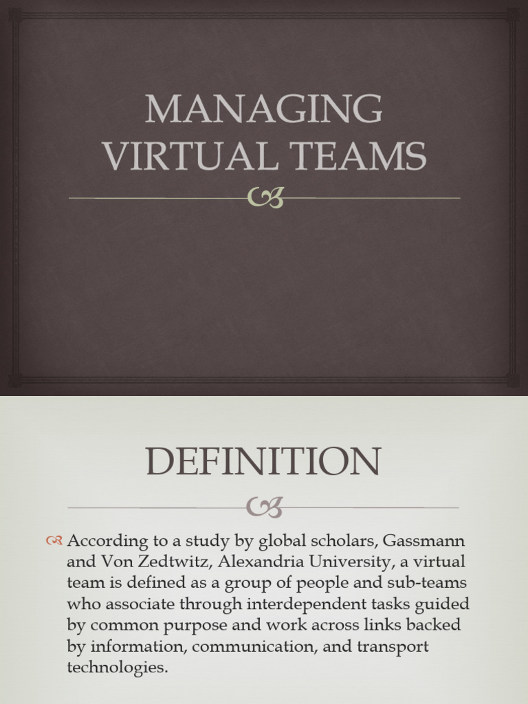 MANAGING VIRTUAL TEAMS | PDF | Communication | Collaboration