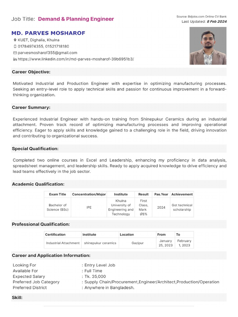 Md. Parves Mosharof | PDF