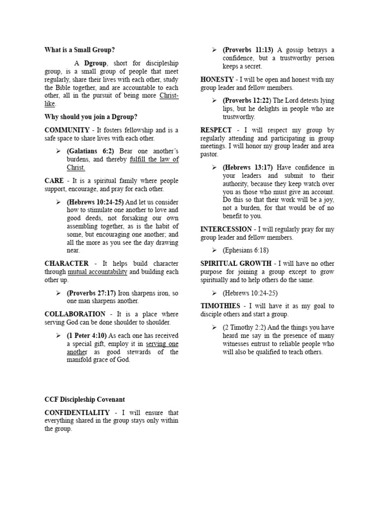 CCF Discipleship Group | PDF | Disciple (Christianity) | Epistle To The ...