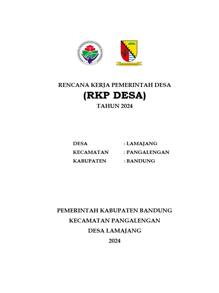 00.dokumen RKP Desa Tahun 2024 | PDF | Pengelolaan Keuangan & Uang