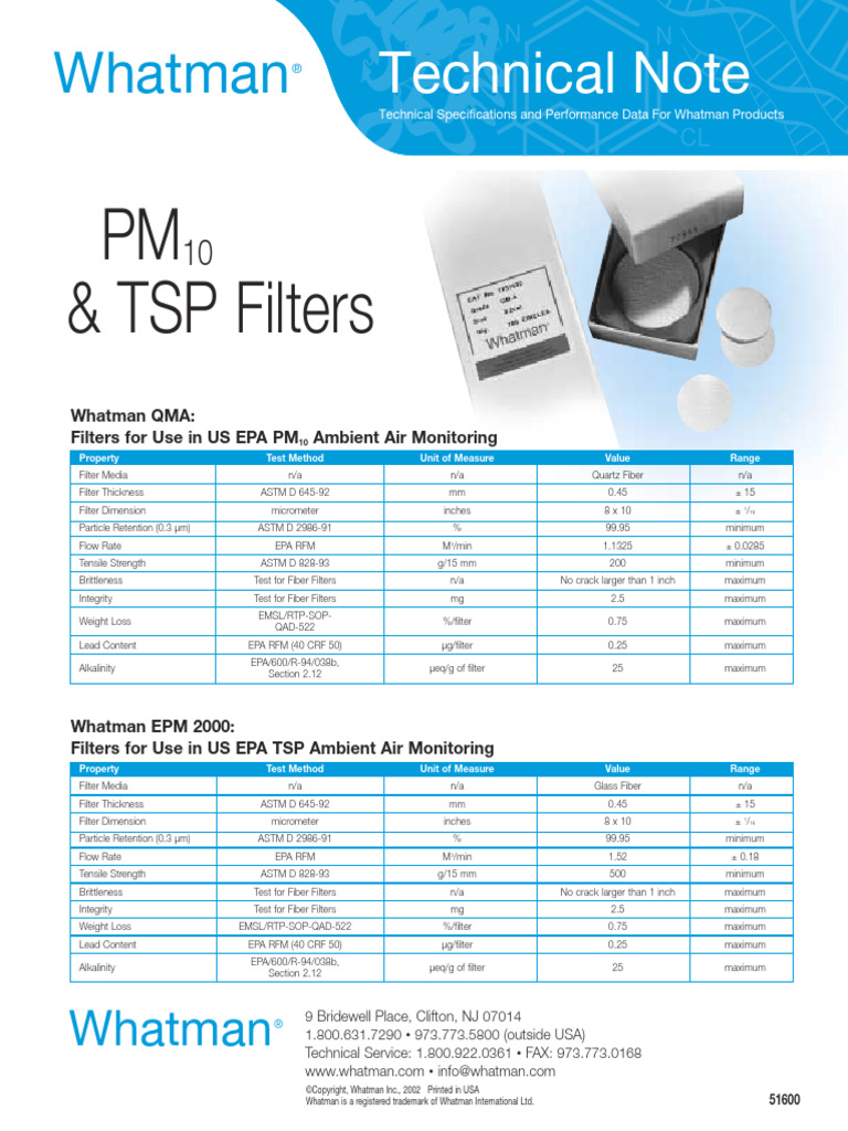 Technical Note PM10 Filters | Download Free PDF | Fracture | Materials