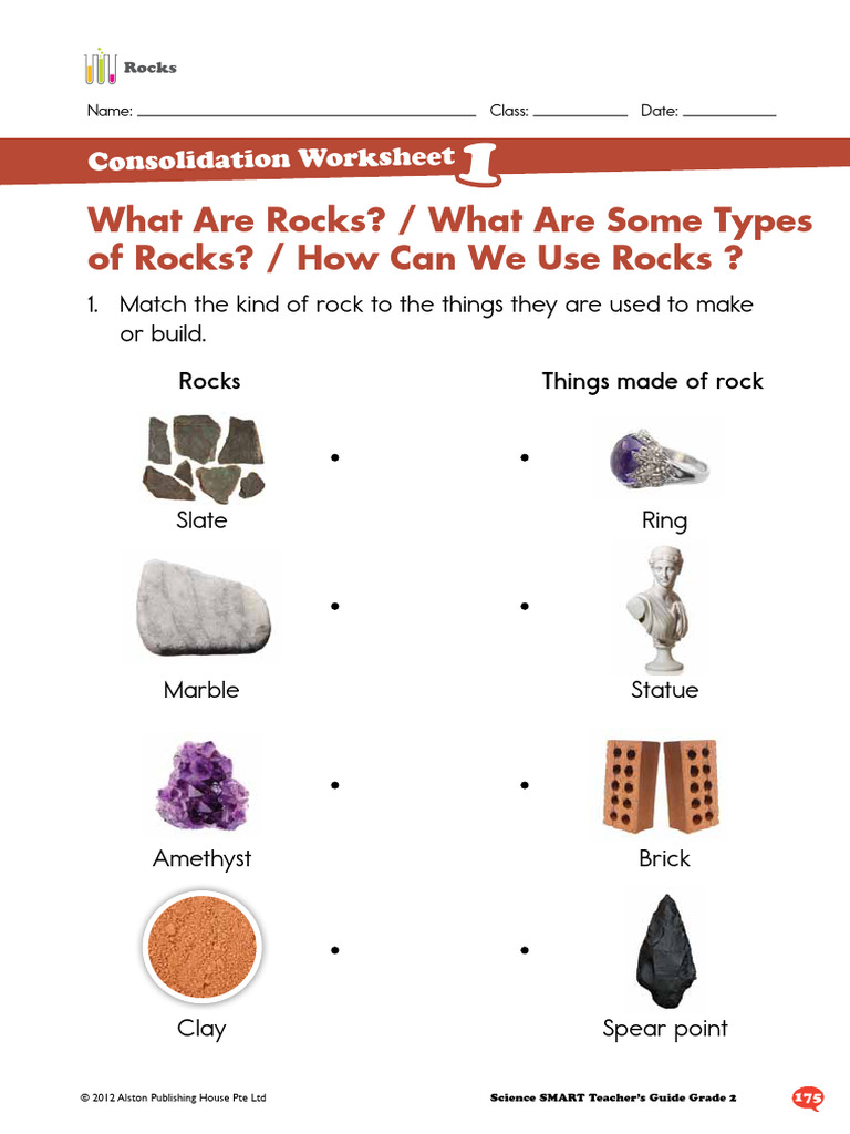 Uses and Types of Rocks Worksheet | PDF | Rock (Geology) | Masonry