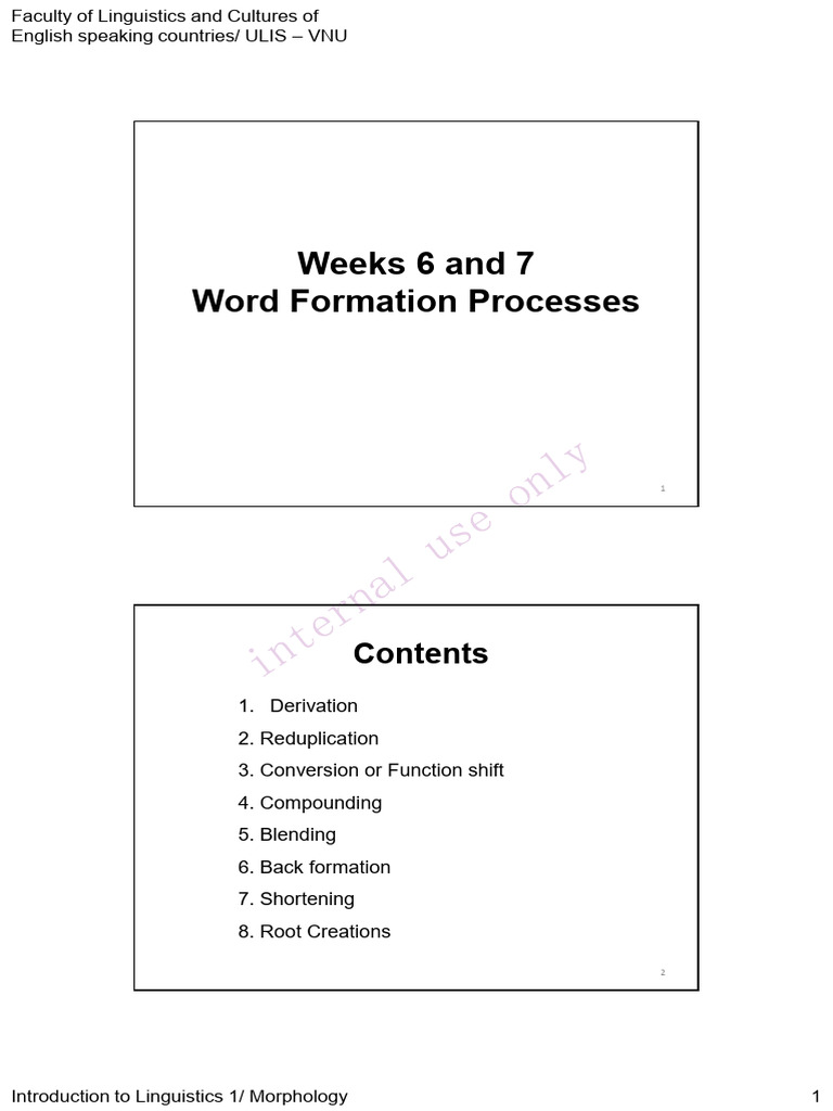 Word Formation Processes in Morphology | PDF | Morphology (Linguistics ...