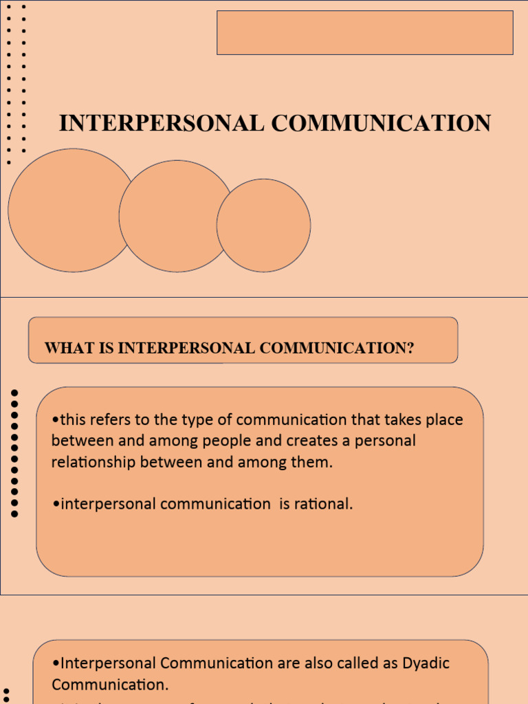 Interpersonal Communication | PDF | Communication | Nonverbal Communication