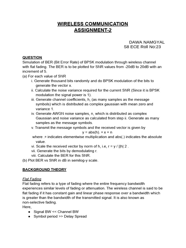 WC Assignment-21 | PDF | Modulation | Signal To Noise Ratio