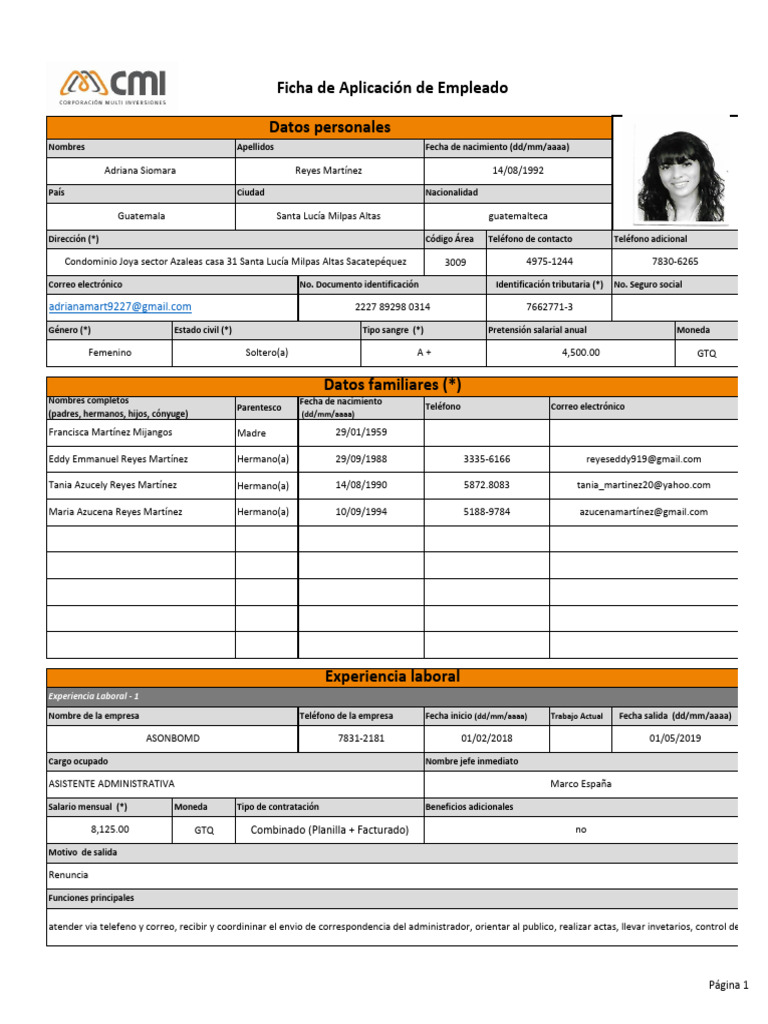 Formato de Solicitud de Empleo | PDF | Business | Guatemala