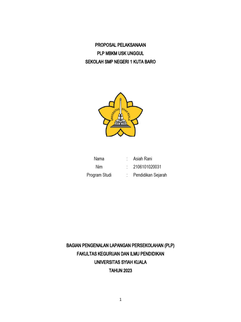 Asiah Rani - Proposal MBKM | PDF | Kesehatan Holistik | Sains & Matematika