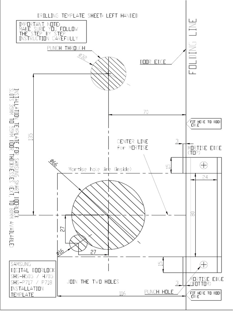 Mortise Drilling Template | PDF