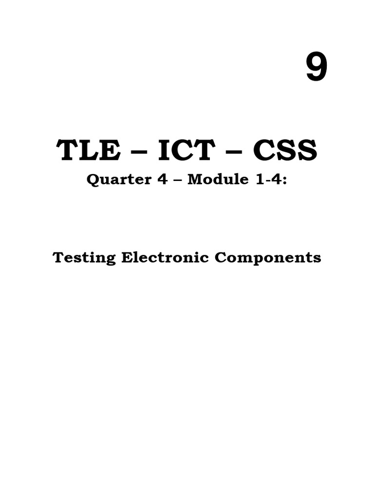 TLE-ICT-CSS-G9-Q4 - TEC-Week1-4 (Key Concept) - 084241 | PDF | Voltage | Electric Power