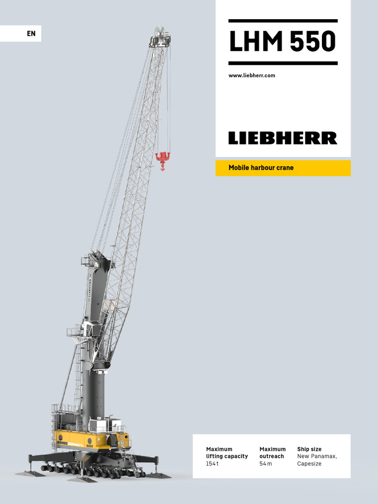 Liebherr LHM 550 Mobile Harbour Crane | PDF | Crane (Machine) | Vehicles