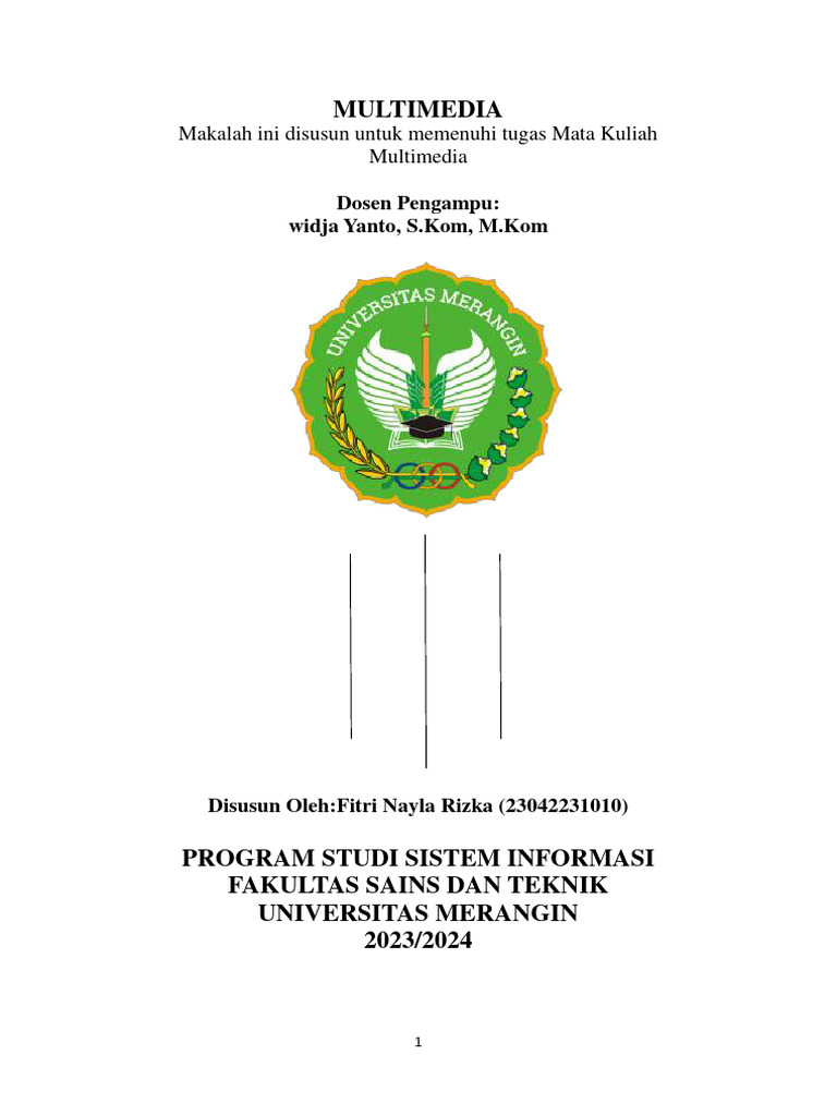 Makalah Multimedia Fitri Nayla Rizka, NPM 23042231010-1 | PDF | Karier ...