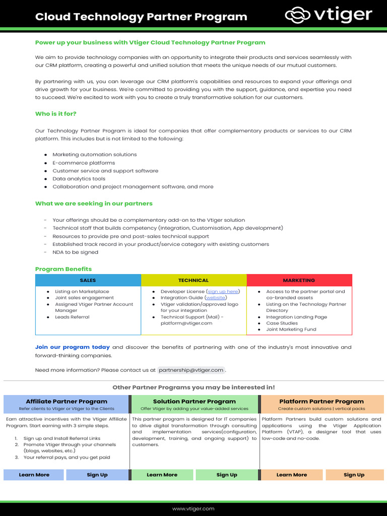 Cloud_Technology_Partner_Program_One_Page | PDF | Customer Relationship ...