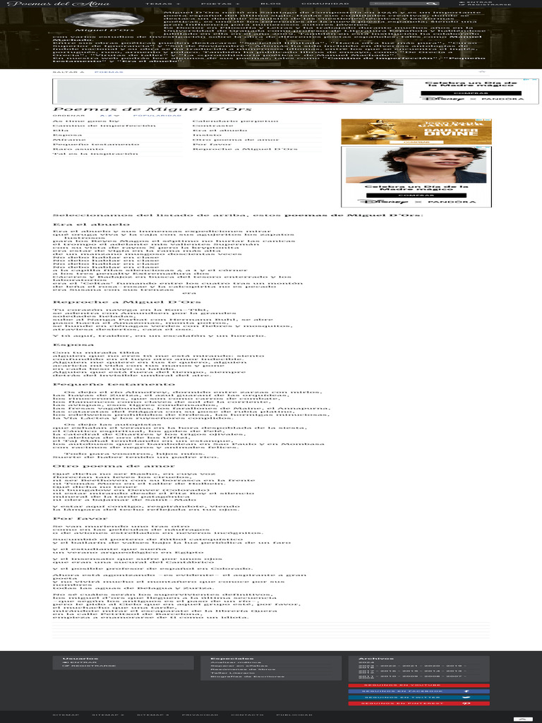 Miguel D Ors - Sus Poemas y Biografía | PDF | Poesía