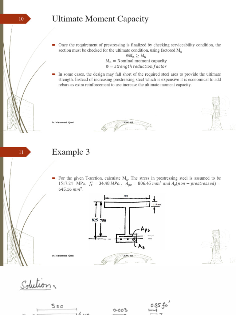 Ultimate Moment Capacity in Prestressing | PDF | Structural Engineering ...
